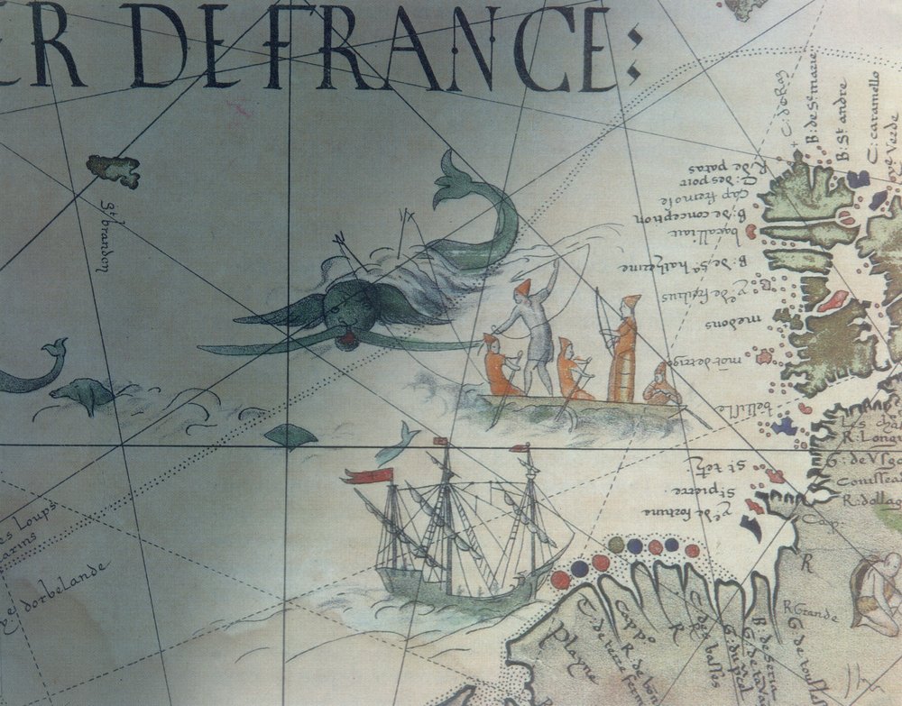 Facsimile of Whaling and Isle of Saint Brandon, detail from a portolan ...