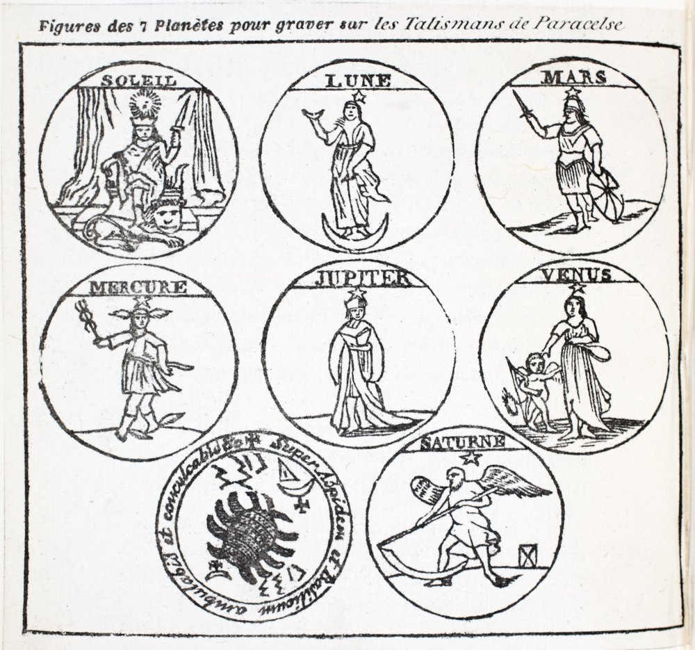 Figures of the 7 Planets for Engraving on the Talismans of Paracelsus