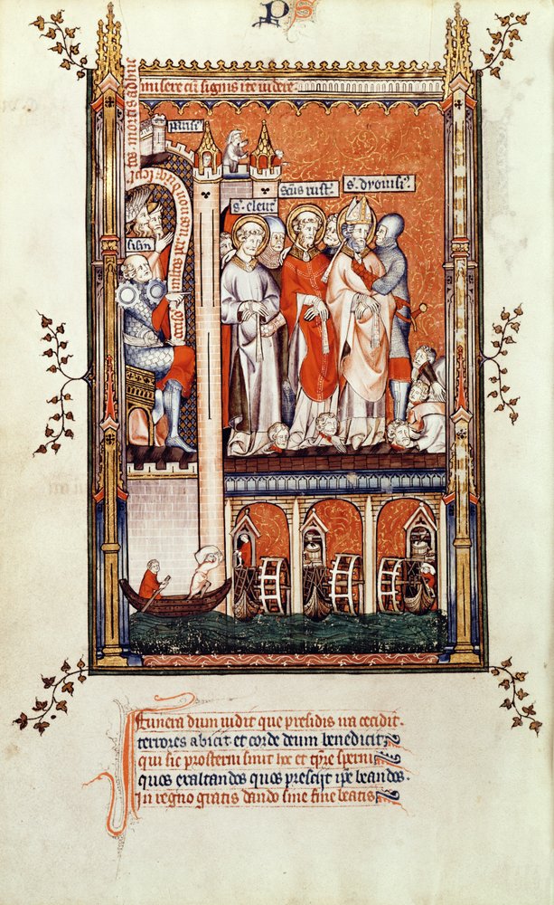 Sisinnius showing the bodies of other Martyrs to St. Denis and his ...