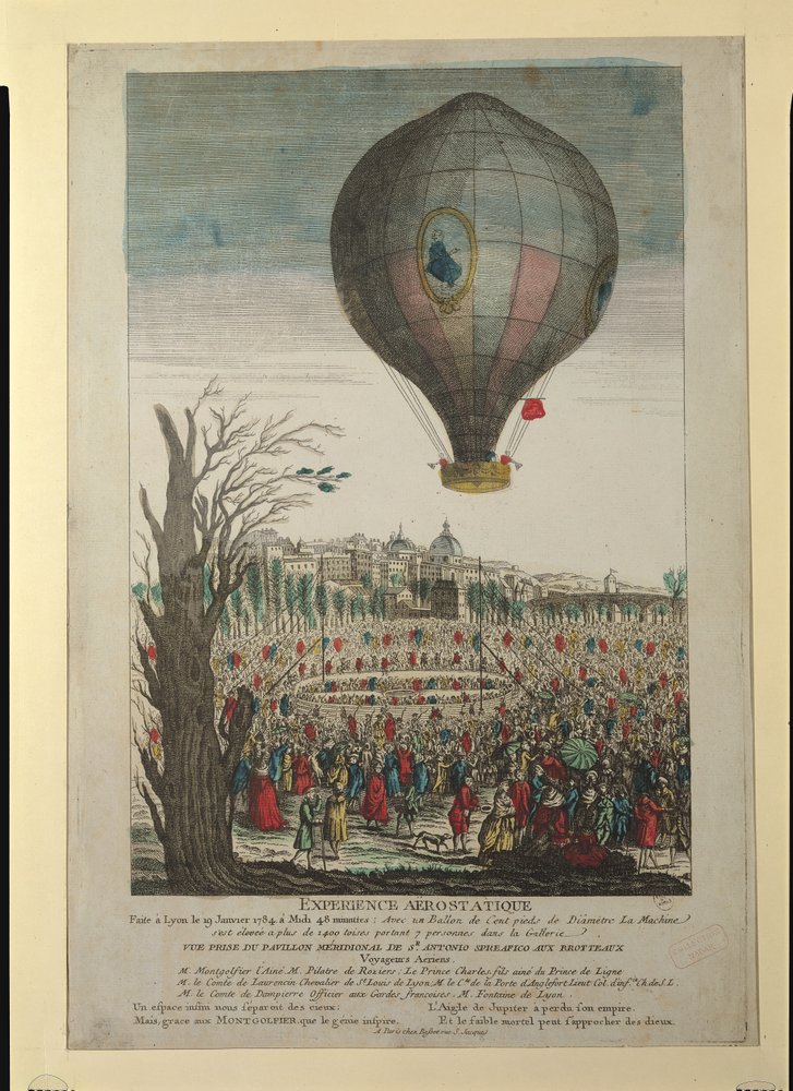 Hot-Air Balloon Experiment by the Montgolfier Brothers and Francois ...