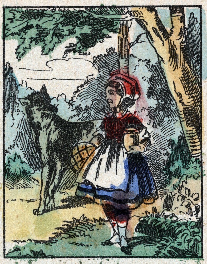 Illustration of the tale 'The Little Red Riding Hood' by Charles ...