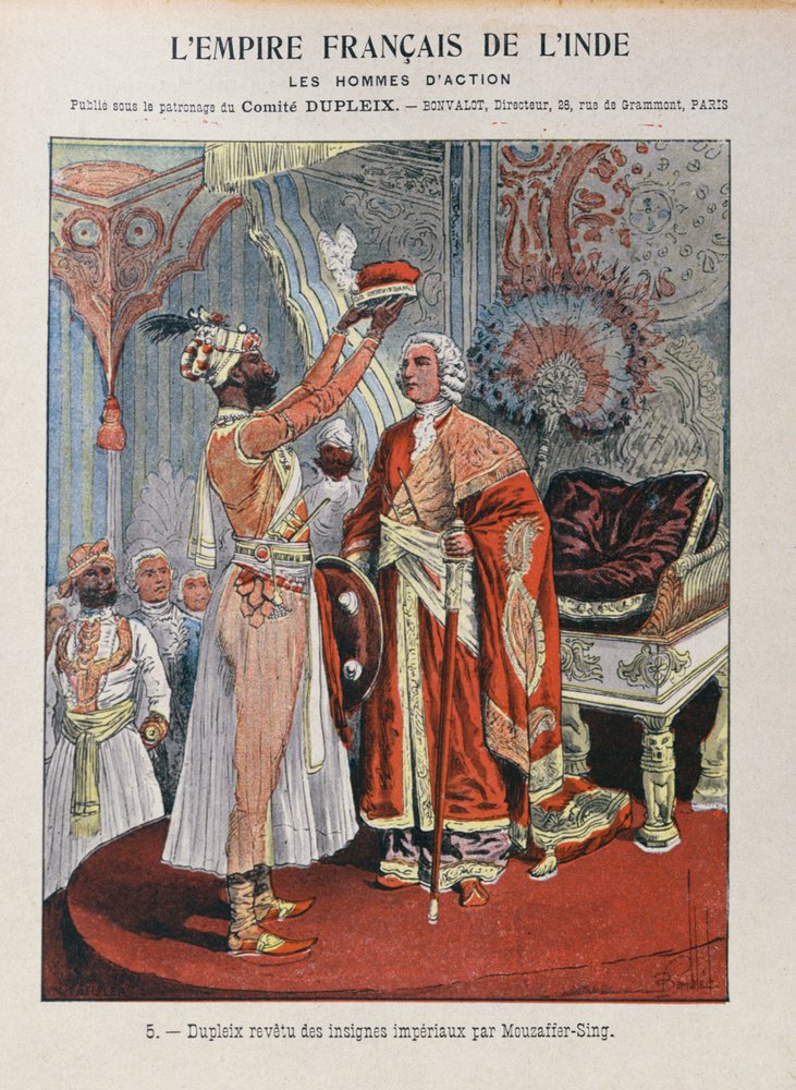 Joseph Francois Dupleix receives the imperial insignia from an Indian ...