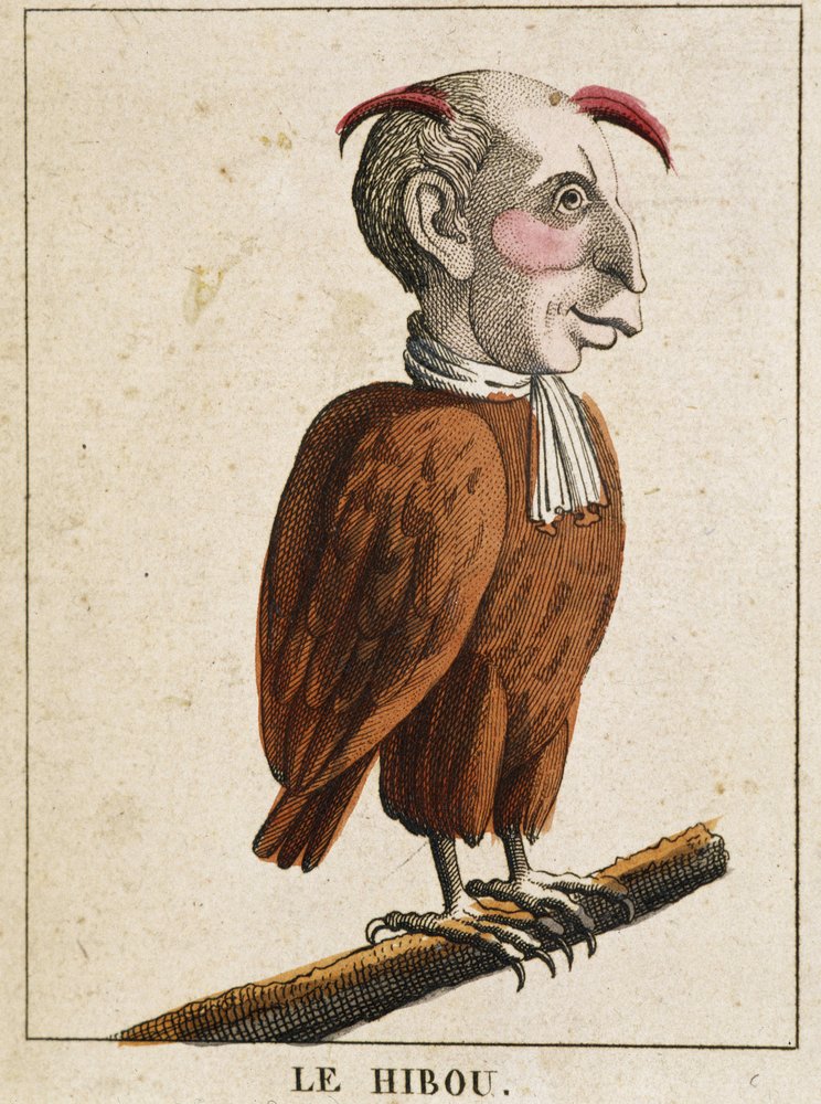 The Owl in Caricature, study of character 'volatile character', 19th ...