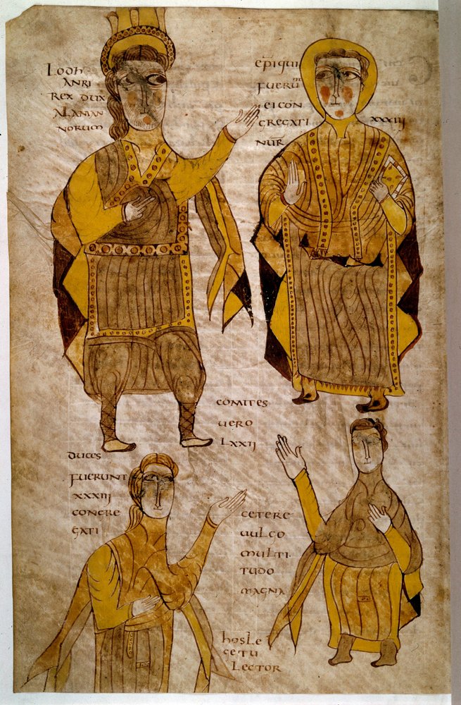 Lodhanri King of the Alamans surrounds a bishop, a duke and a count ...
