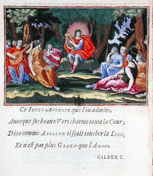 Louis XIV as Apollo with the Nine Muses, from 'La Lyre du jeune Apollon ...