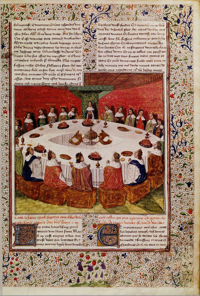 Apparition of the Holy Grail, from the Queste del Saint Graal, c.1470