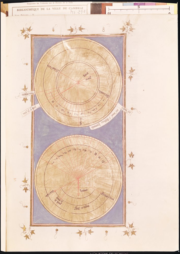 Sundial of the miracle of Hezekiah, from 'Postilles sur la Bible' by ...