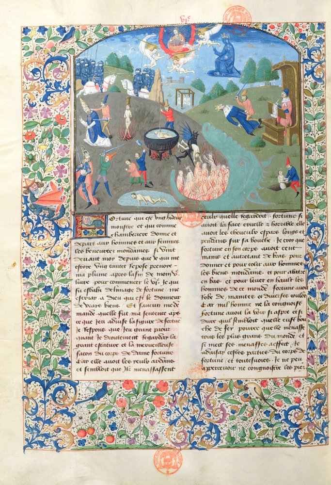 Scenes of Battle, Killing and Hell from De Casibus Virorum Illustrium by Giovanni Boccacci