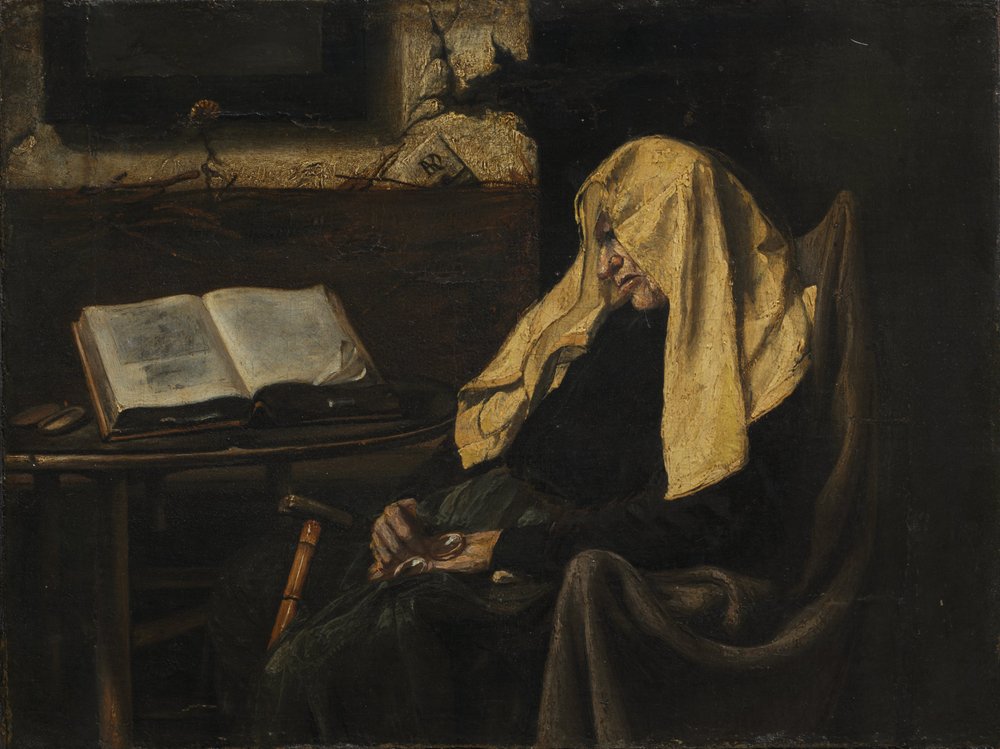 Old Woman Asleep by French School: Buy fine art print