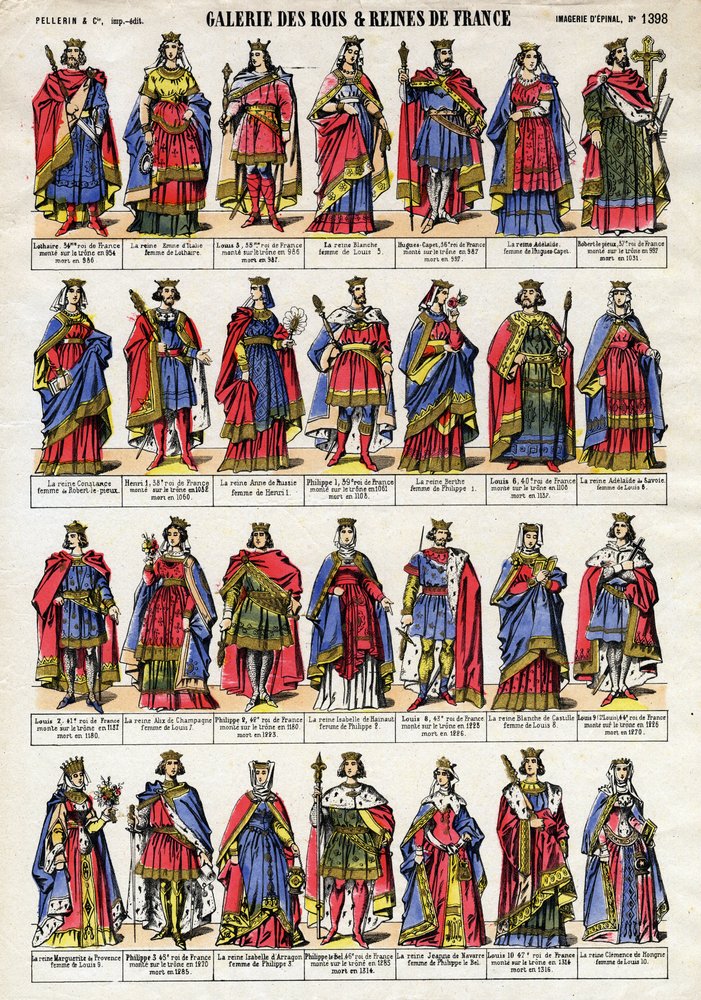 Portrait of the Kings and Queen of France from the Capetian Dynasty