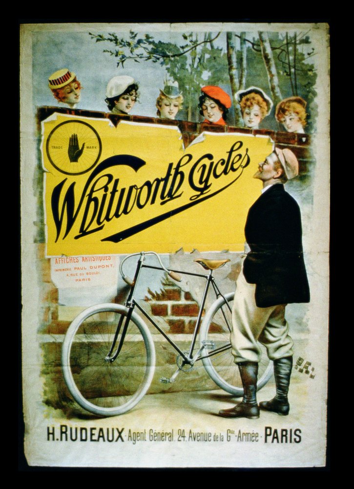 Poster advertising Whitworth Cycles, Paris by French School