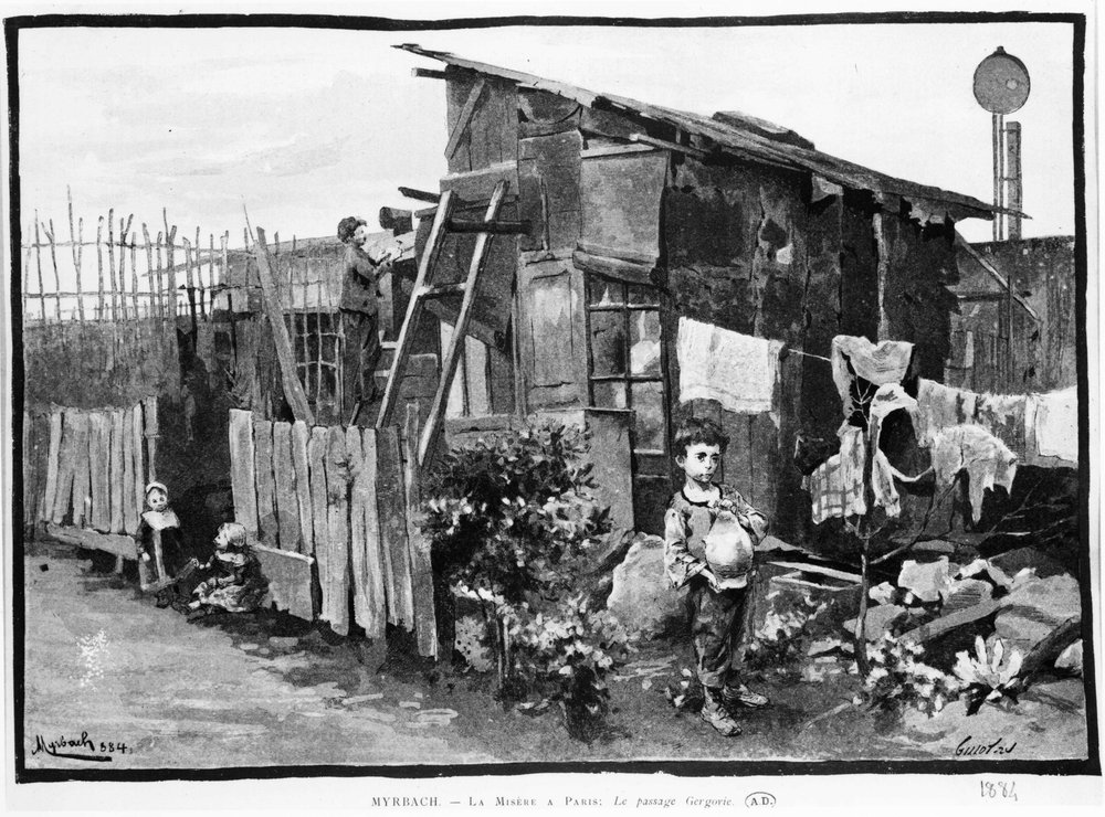 Poverty in Paris: Slums, the Passage of Gergovie, 1884