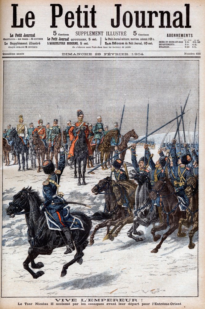 Russo-Japanese War 1904-1905 - Cossacks acclaiming Tsar Nicholas II ...