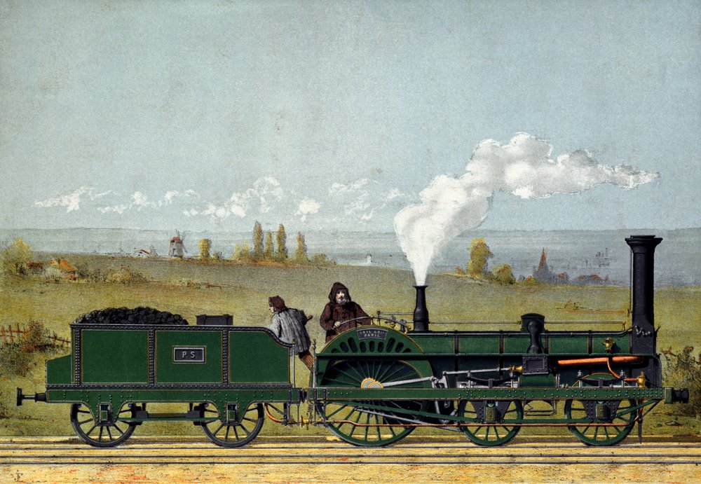Steam Engine on the Strasbourg Railway, 1852
