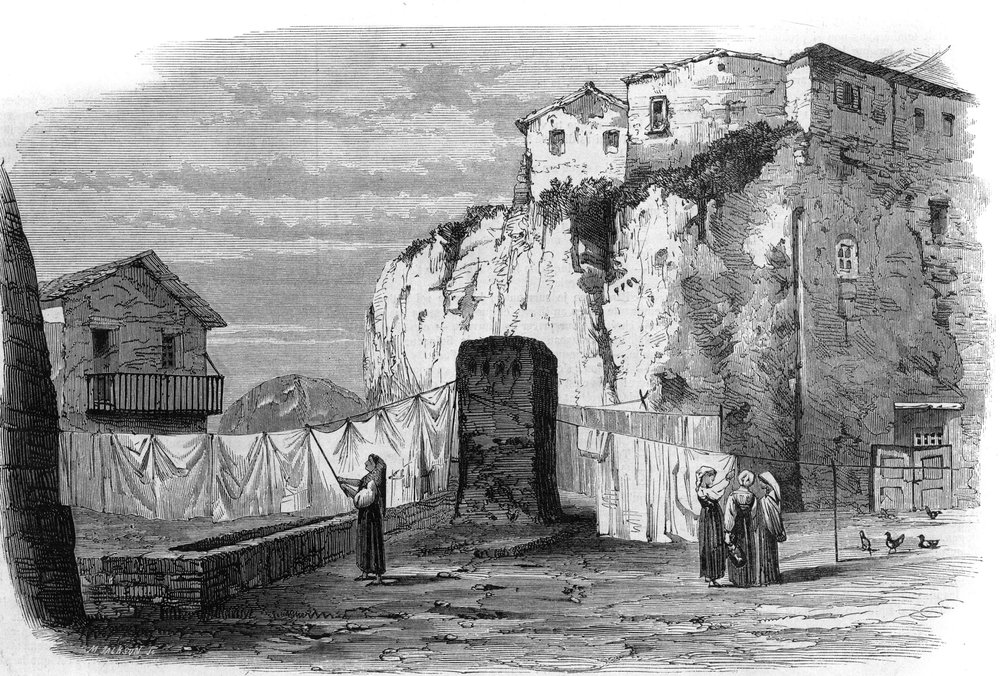 Tarpeian rock near the Capitol in Rome. Place of execution of the ...