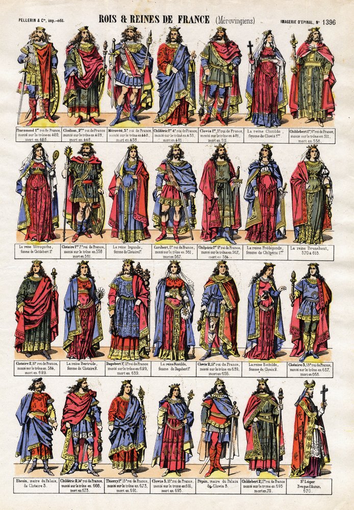 The Merovingian Queens and Kings by French School