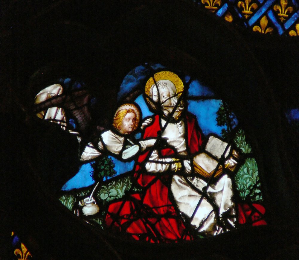 The West Rose Window Depicting a Scene from the Book of Revelation ...