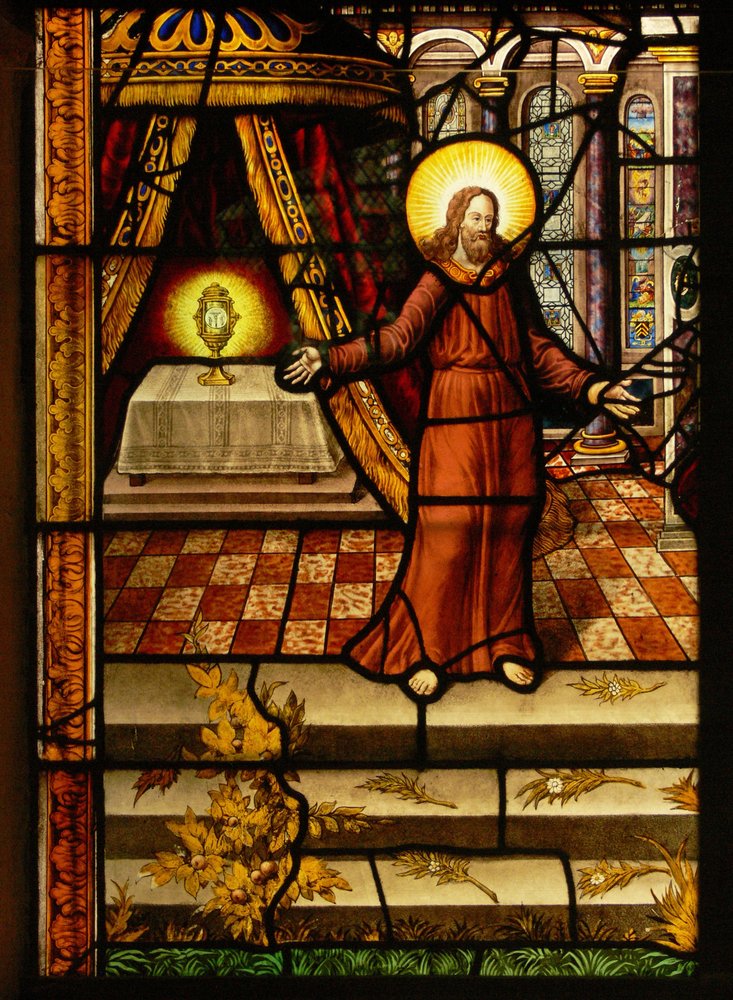 Window Charnier-10 Depicting Christ and the Host