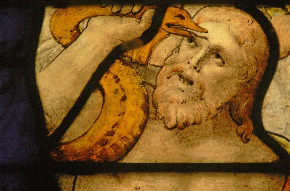 Window Charnier-5 depicting Moses and the brazen serpent