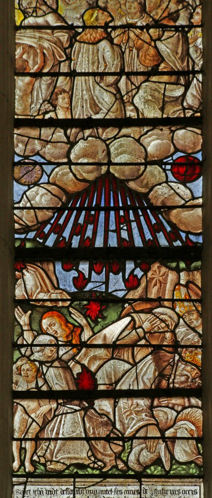 Window Depicting a Scene from the Book of Revelation: Stars Falling ...