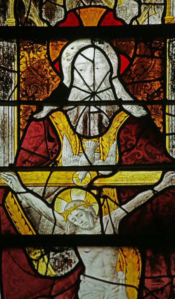Window depicting the Trinity by French School