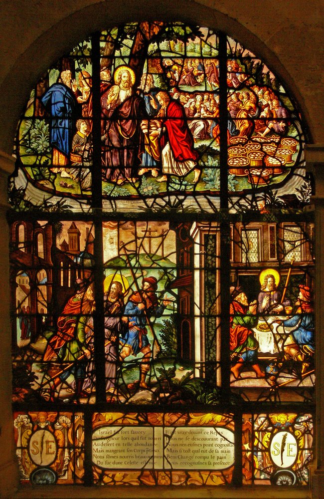 Window in the Charnier Depicting the Feeding of the 5000 and the ...