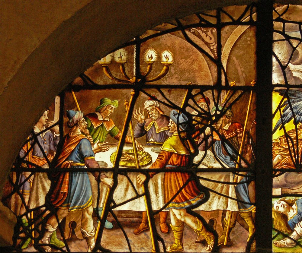 Window in the Charnier depicting the Passover