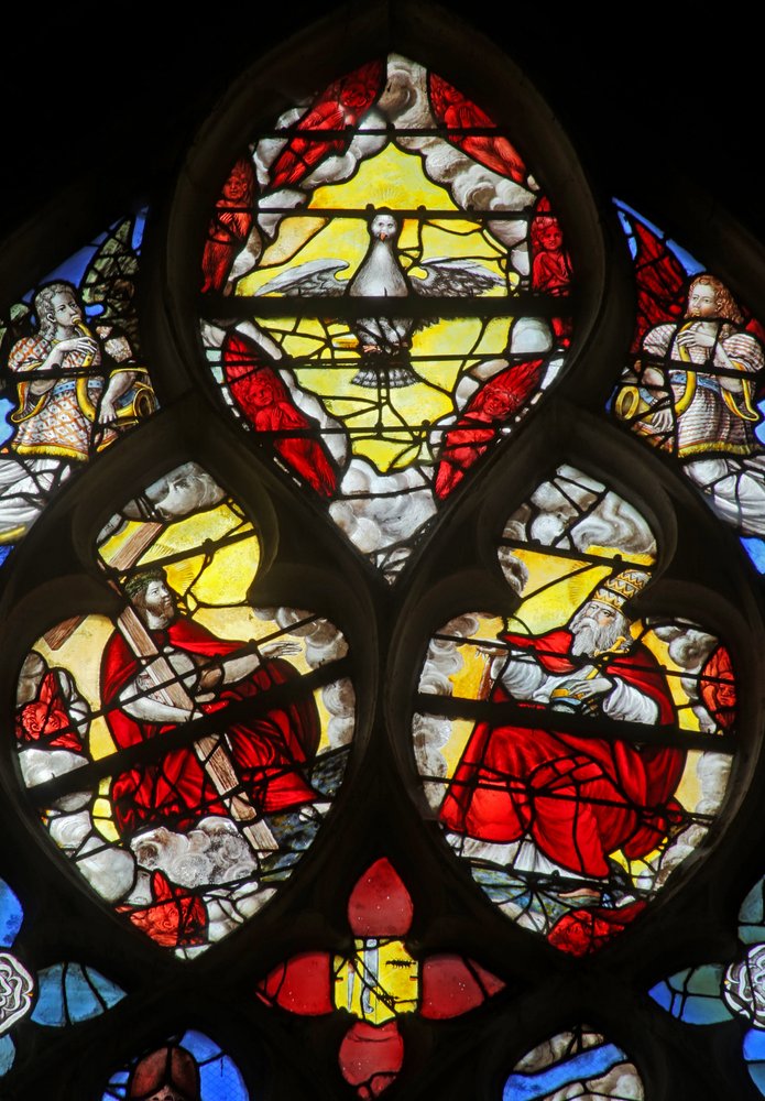 Window depicting the Trinity by French School