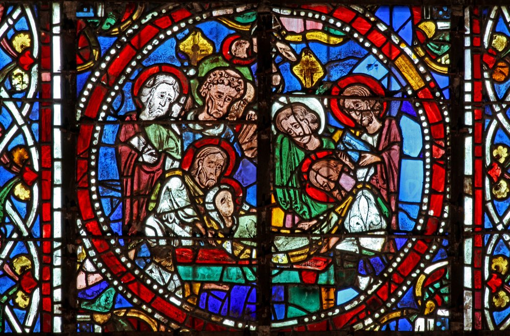 Window w123 depicting the Death of the Virgin Mary