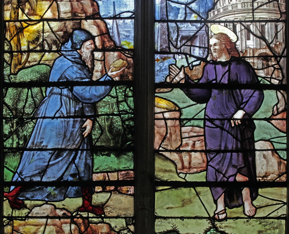 Window depicting the Temptation in the Wilderness