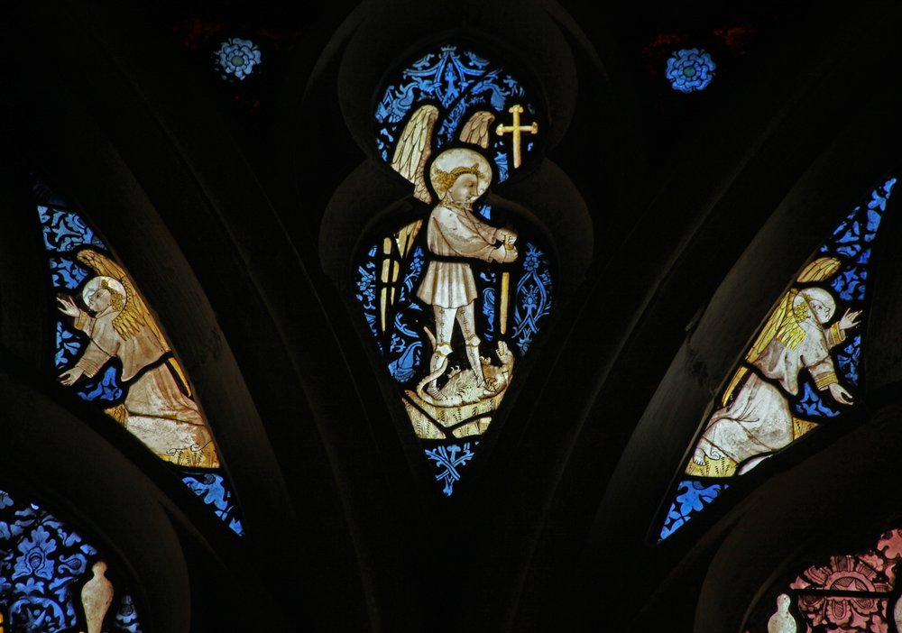 Window depicting St Michael by French School