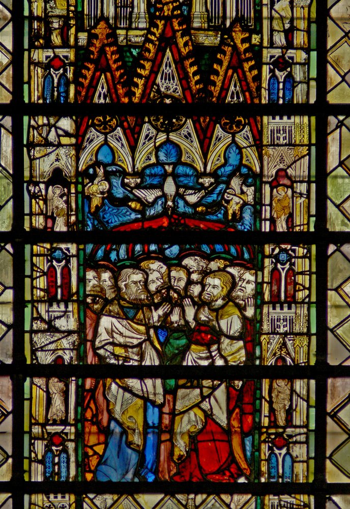 Window depicting Pentecost by French School