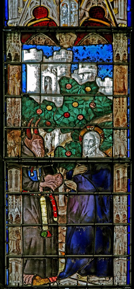 Window w7 depicting the Temptation in the Wilderness