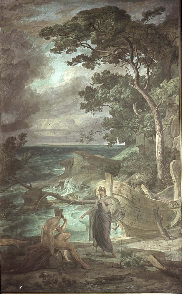 Arrival of Odysseus at the Nymph Calypso, Scenes from the Odyssey