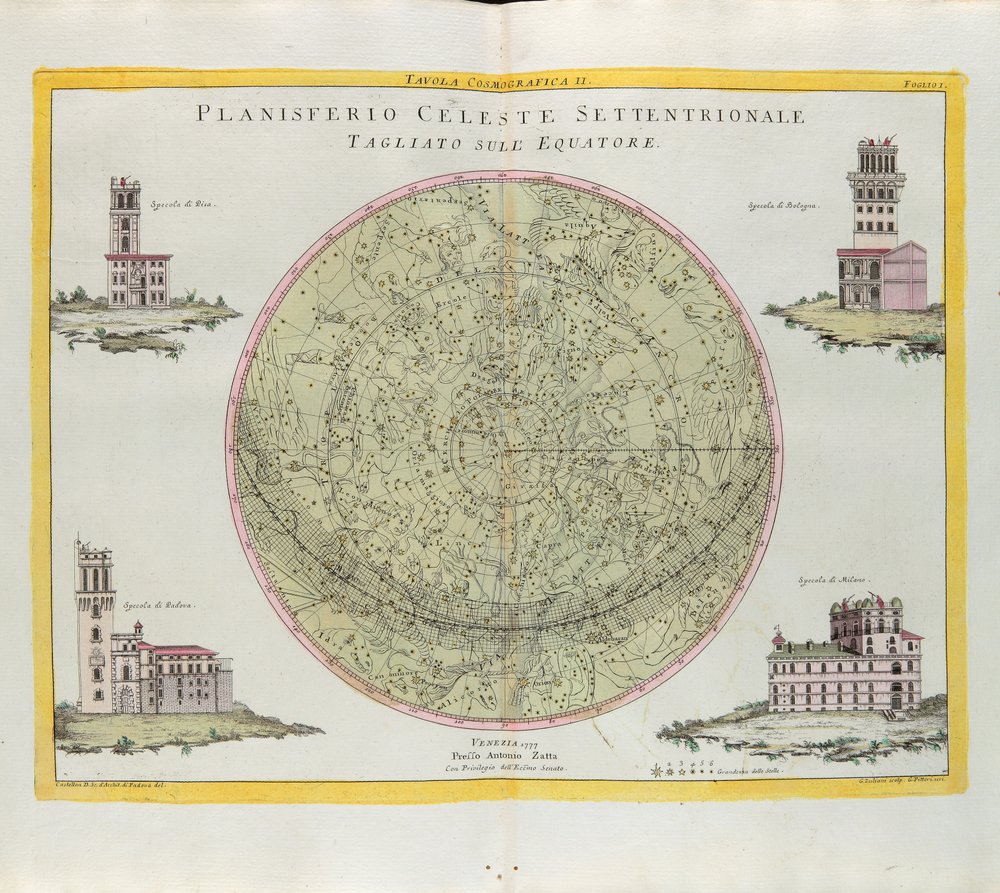 Cosmographic Table of the Northern Celestial Planisphere cut at the ...