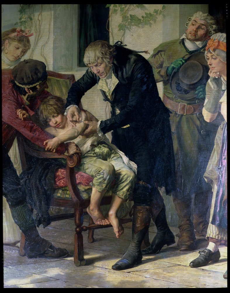 Edward Jenner performing the first vaccination against smallpox (detail)