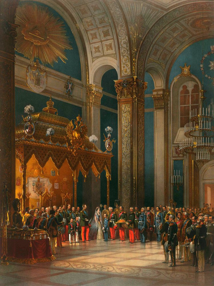 Homage of Cossack officers in the Throne Hall, coronation of Tsar ...