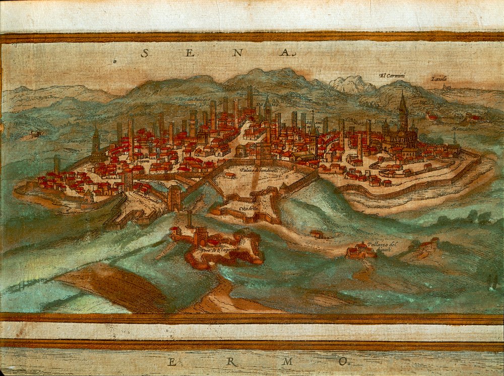 Map of Siena from Civitates Orbis Terrarum