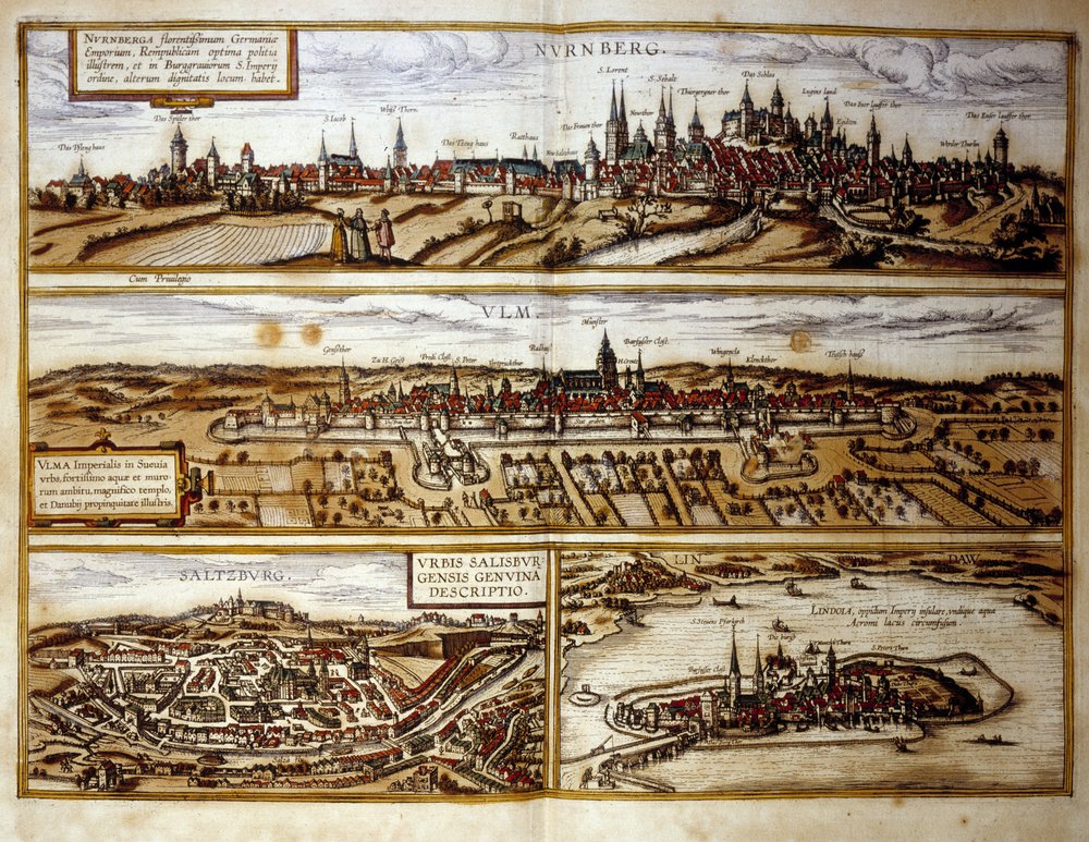 View of the German Cities of Nuremberg and Ulm, Salzburg, Austria ...