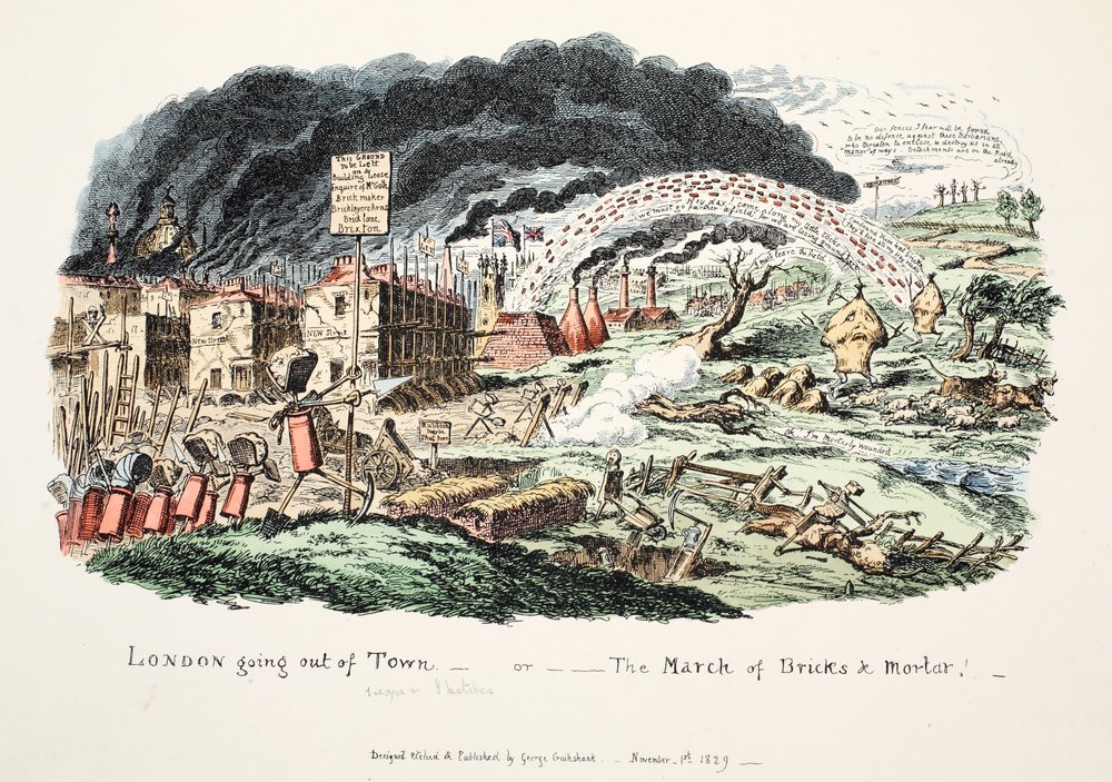 London Going out of Town or 'The March of Bricks and Mortar', 1829