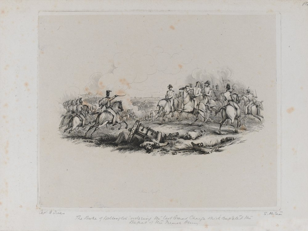 The Memorable Battle of Waterloo - The Duke of Wellington ordering the ...