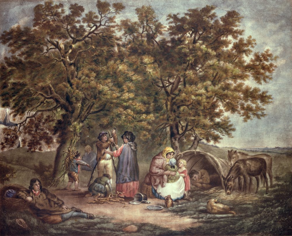 The Gipsies Tent by George Morland: Premium art reproduction
