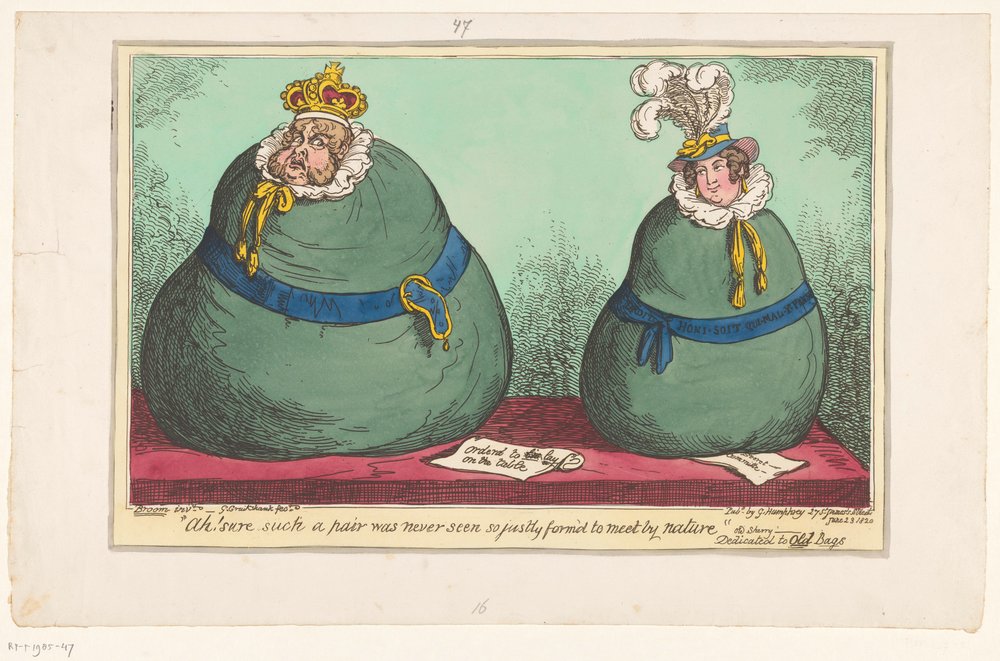 Caricature of King George IV and Queen Caroline, 1820 (Ah! Sure such a ...