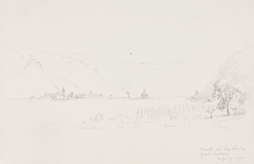 Caub on the Rhine from Below by George Elbert Burr