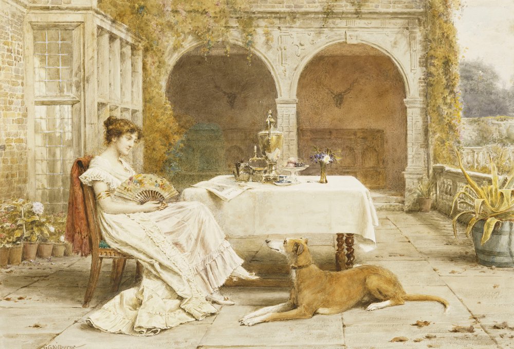 Faithful Friend at Tea Time by George Goodwin Kilburne