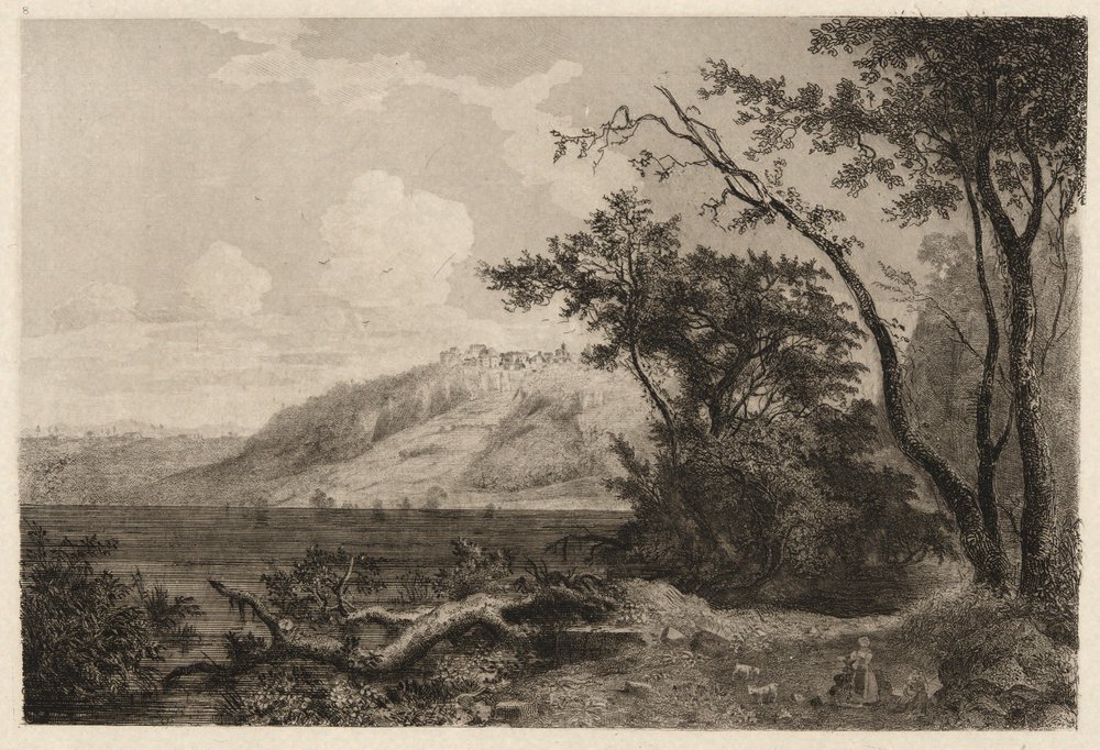 View of Lake Nemi by George Loring Brown: Fine art print