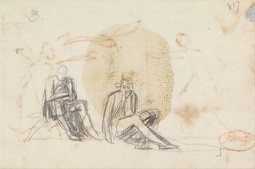 Study of Two Seated Figures by George Romney