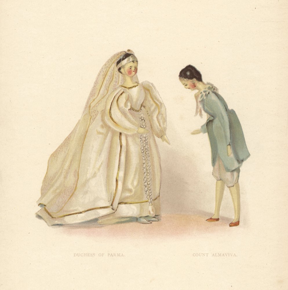 Dolls of the Duchess of Parma and Count Almaviva, from The Barber of ...