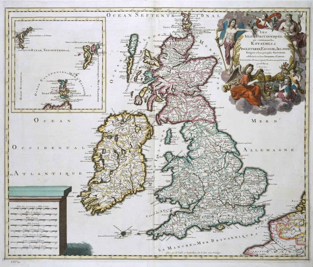 Map of Britain and Ireland by Gerard Valck: Fine art print