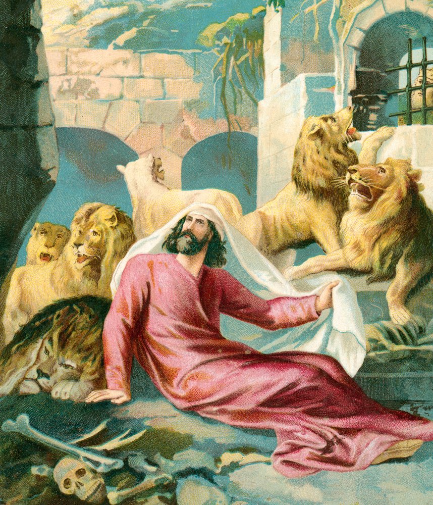 Daniel in the Lions' Den by German School: Fine art print